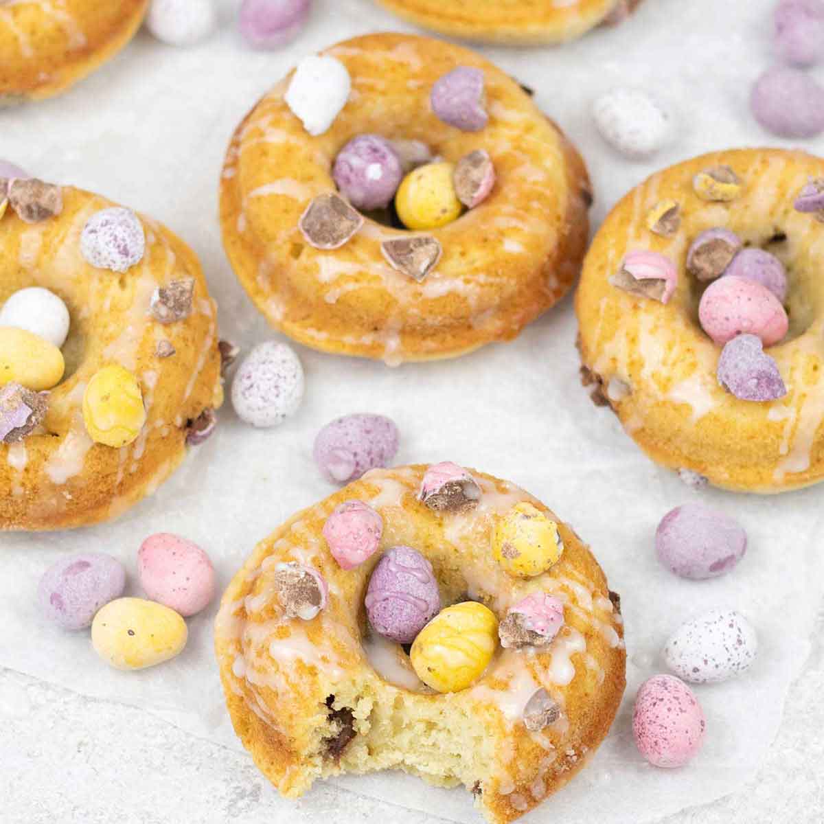 Easter Donuts With Mini Eggs - Recipe Tale