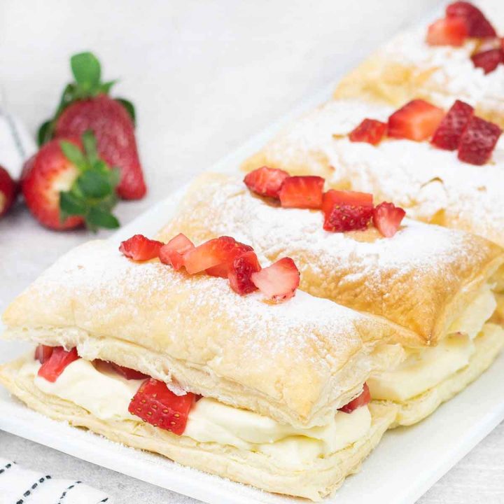 Strawberry Mille Feuille Recipe - Recipe Tale