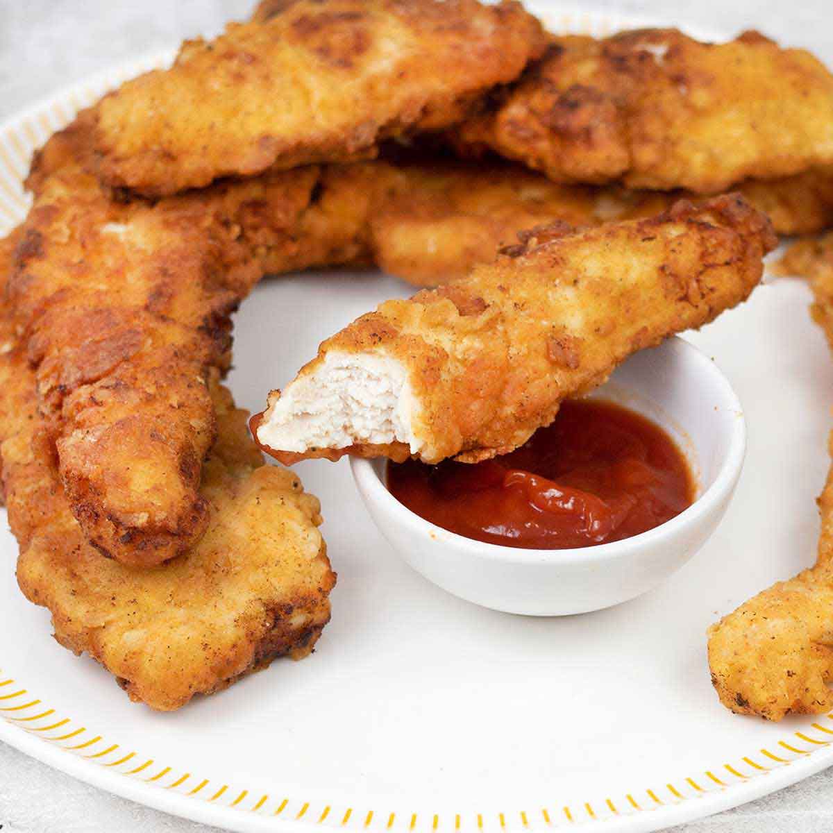 Crispy Fried Chicken Strips - Recipe Tale